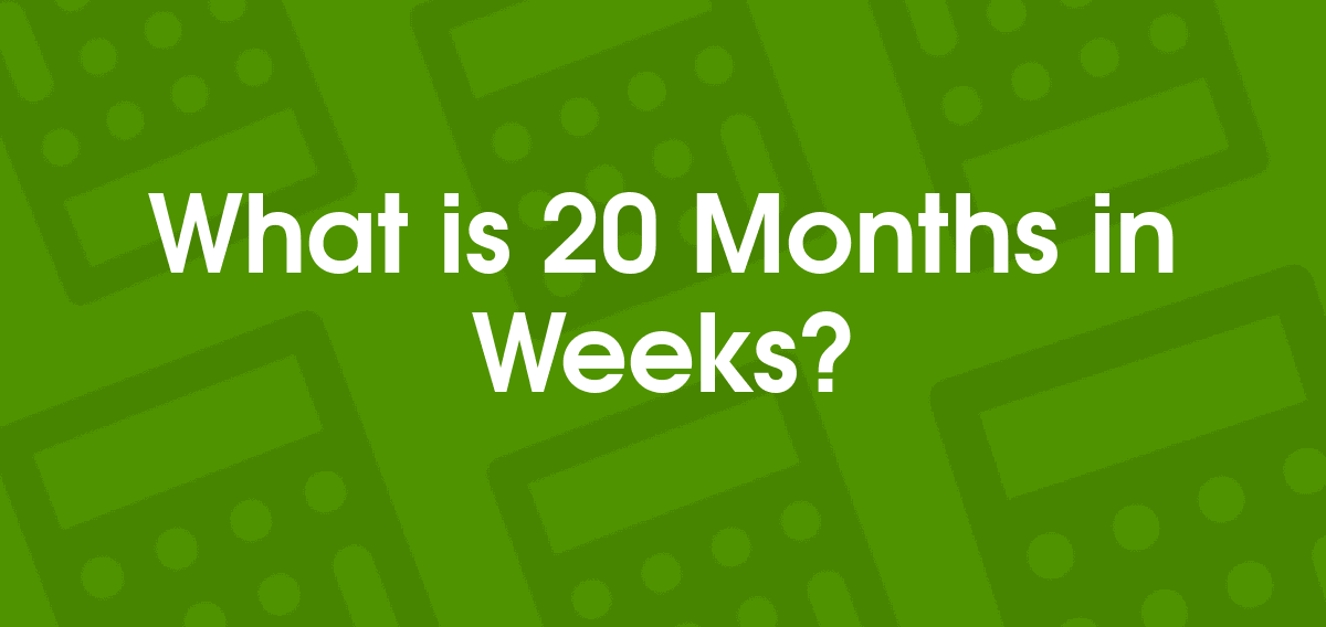 20 Months to Weeks | 20 mo to wk