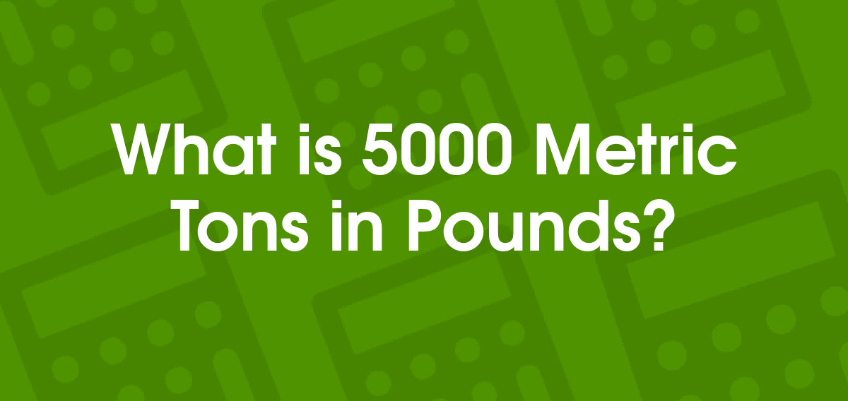 5000 Metric Tons to Pounds | 5000 t to lb