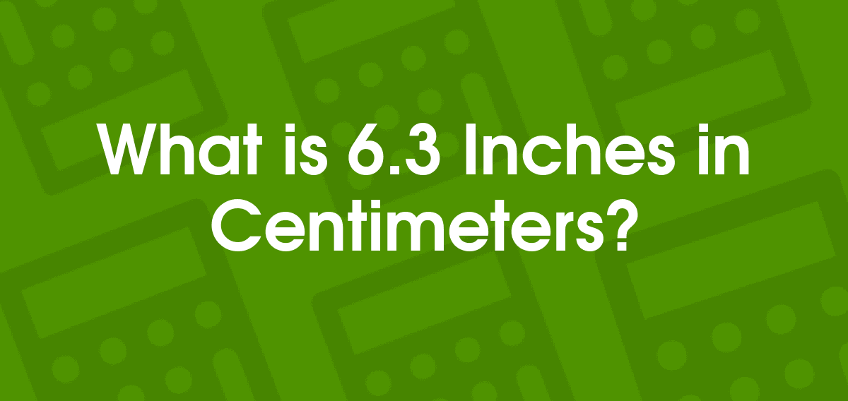 6.3 Inches to Centimeters | 6.3 in to cm